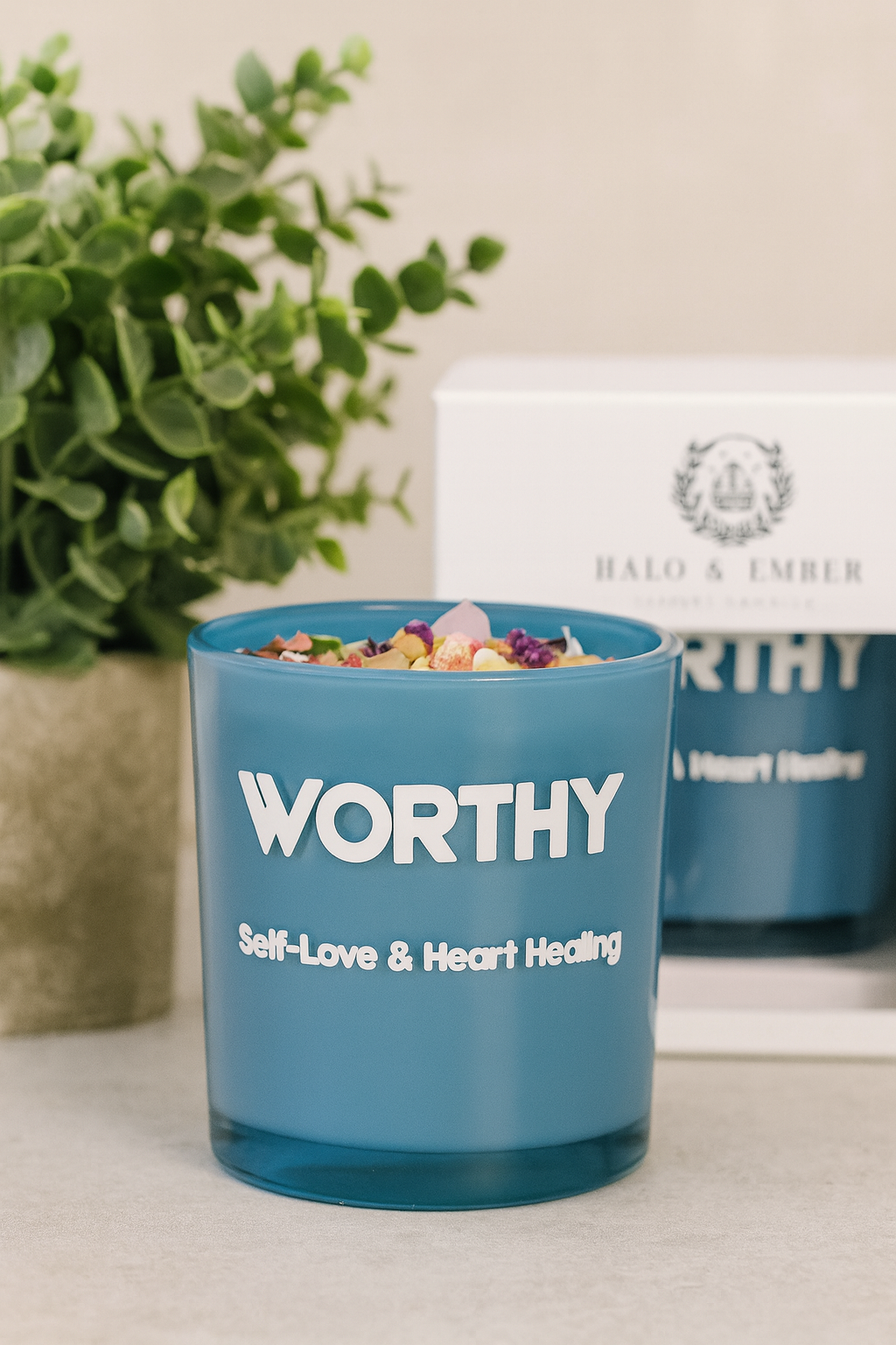 Worthy – Self-Love & Heart Healing Intention Candle – Halo & Ember